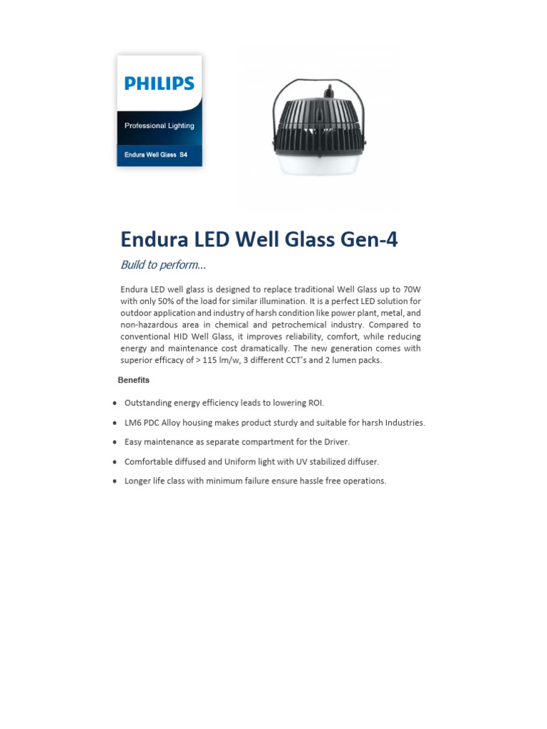 Endura Well Glass New Generation BY200 Datasheet | PDF