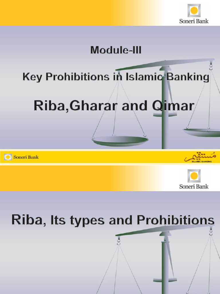 Module - 3 Key Prohibitions Riba Qarar and Qimar Final | PDF | Interest ...