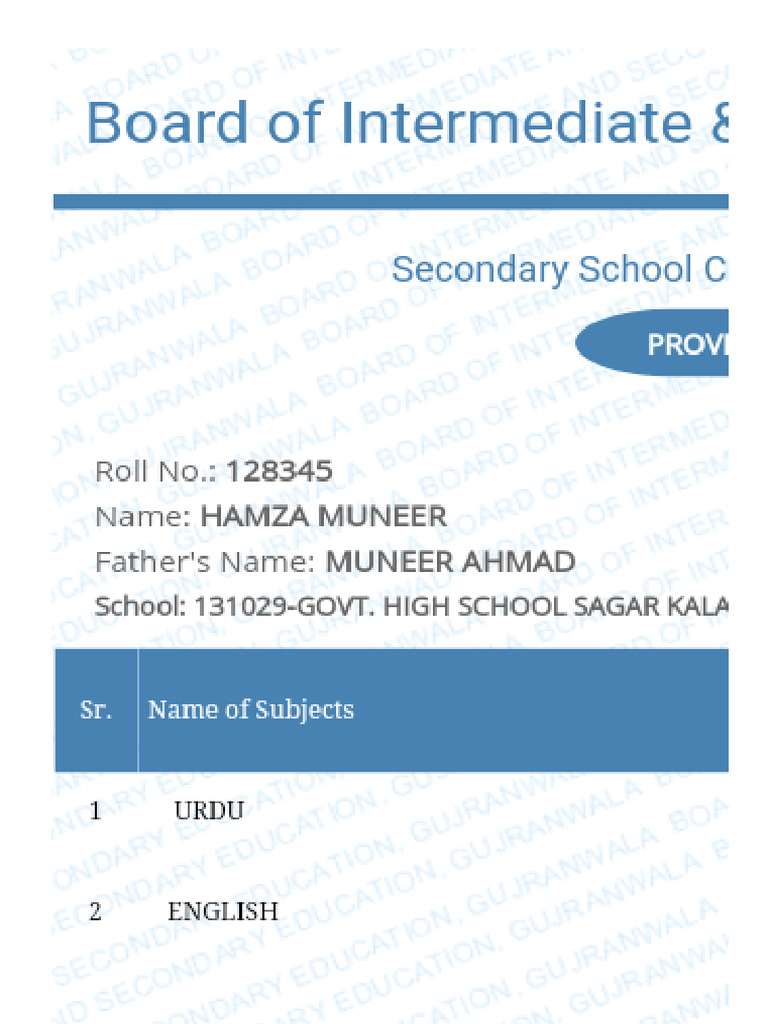 Result Card | PDF