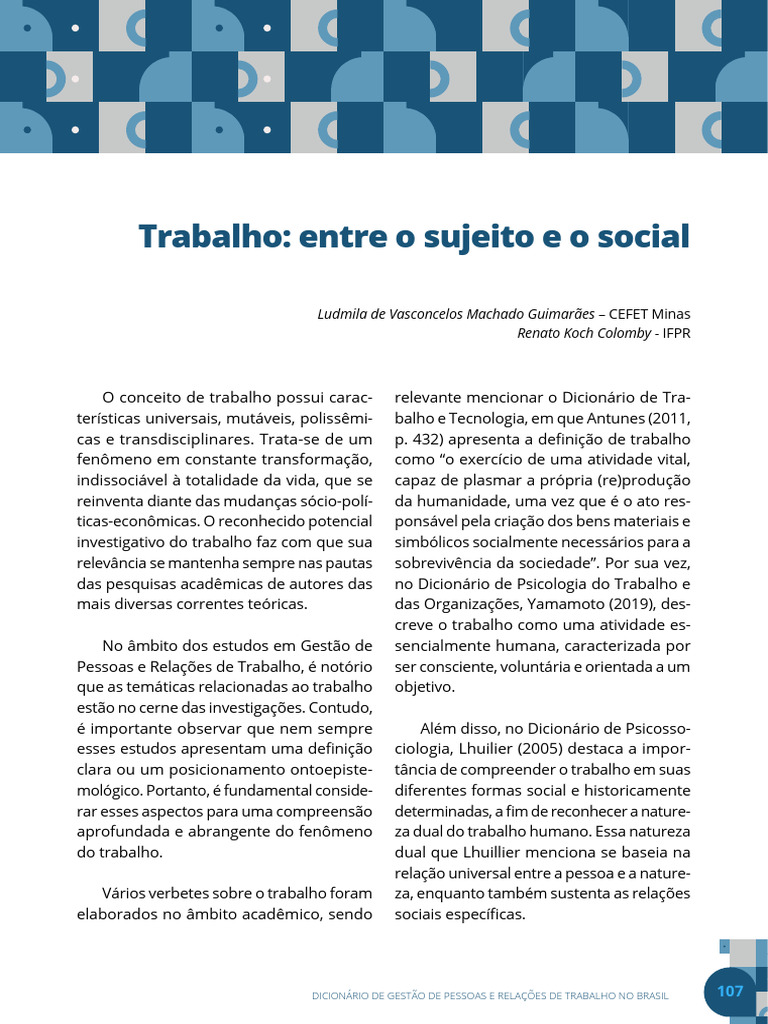 Trabalho Assalariado Dicionário | PDF