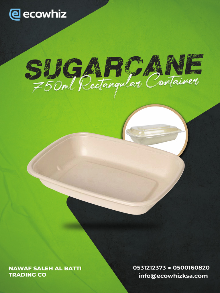 SUGARCANE 750ml RECTANGULAR CONTAINER | PDF