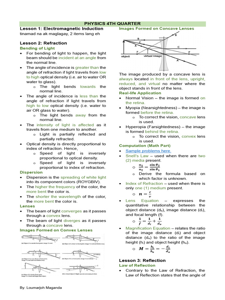 Physics 4th Quarter Reviewer | PDF