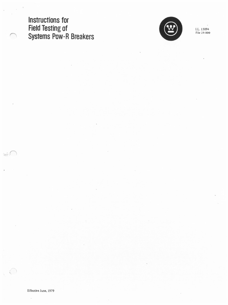 I.L.15094 File 29-800 Instruction For Field Testing of Systems Pow-R ...