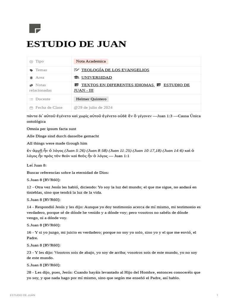 Estudio de Juan | PDF