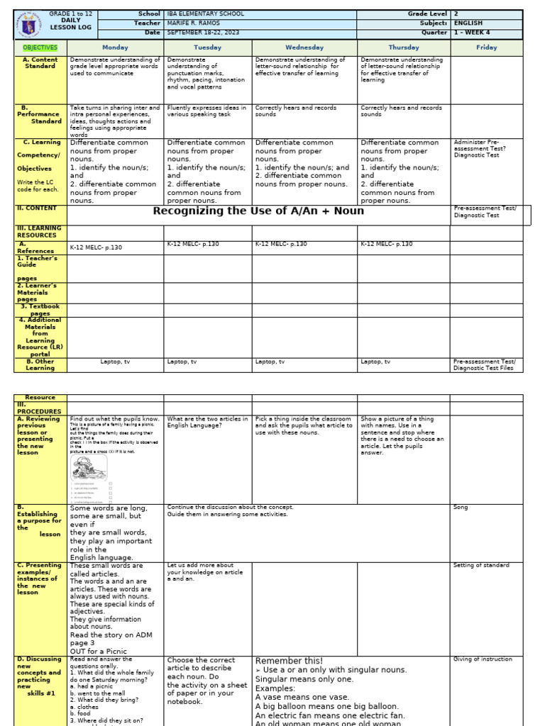 WEEK4 DLL ENGLISH | PDF