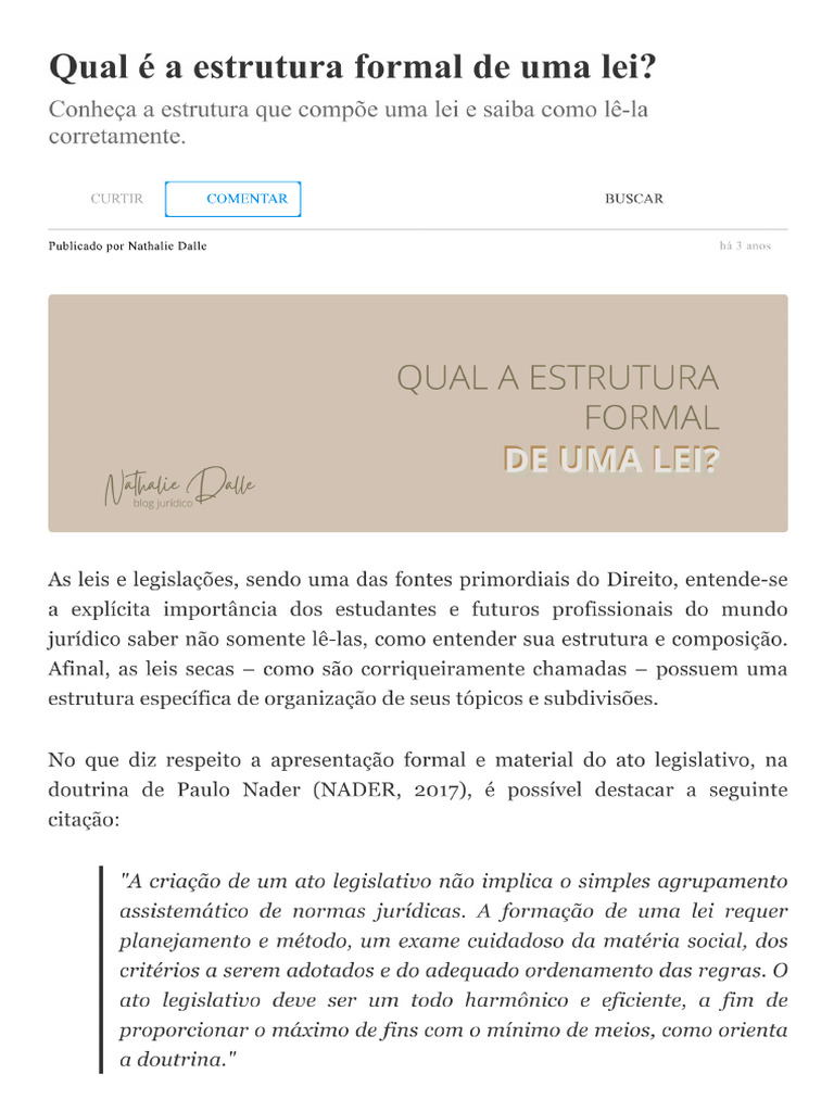 Artigo - Qual É A Estrutura Formal de Uma Lei - Nathalie Dalle - 2021 | PDF