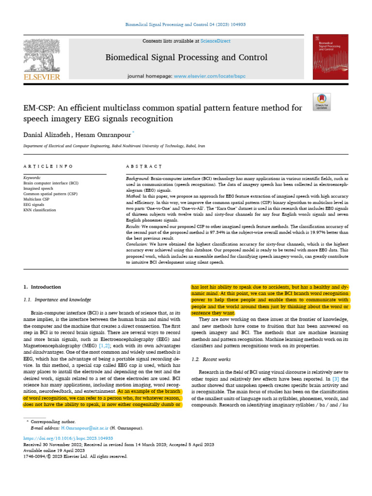 Alizadeh - EM-CSP | PDF