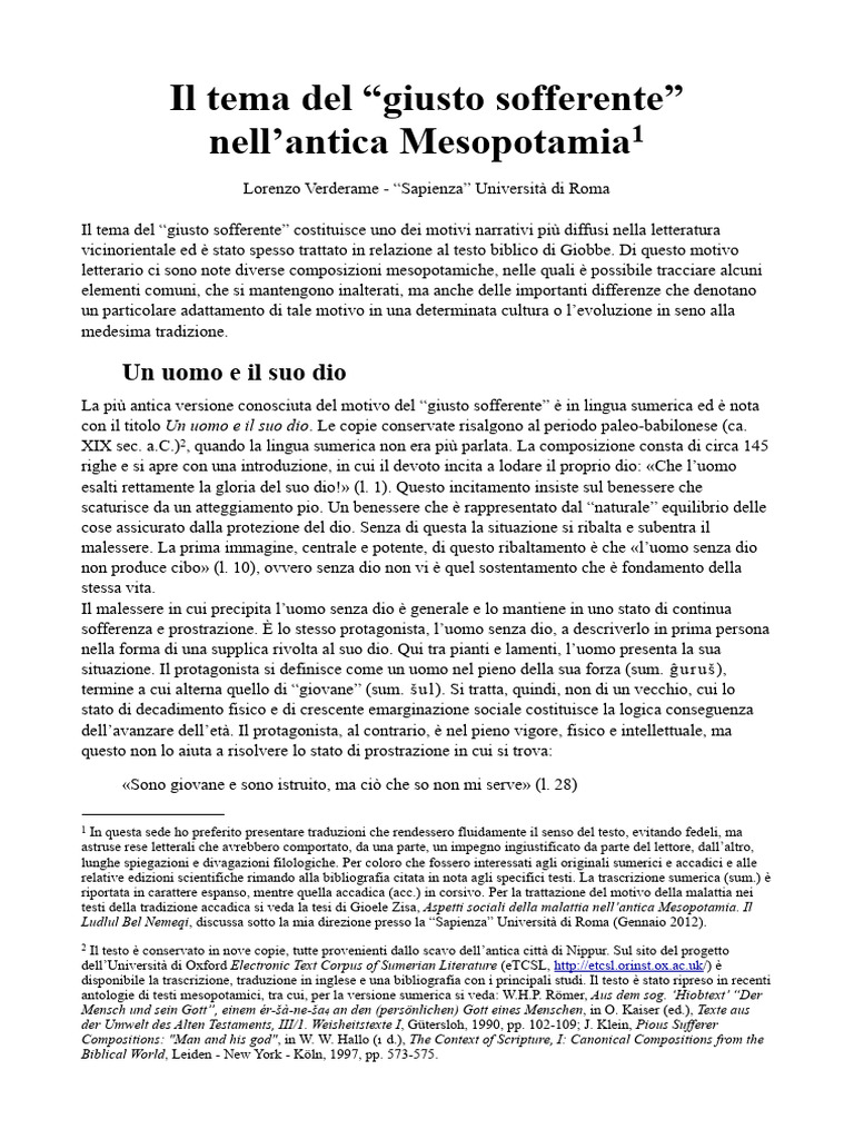 Il Tema Del Giusto Sofferente | PDF