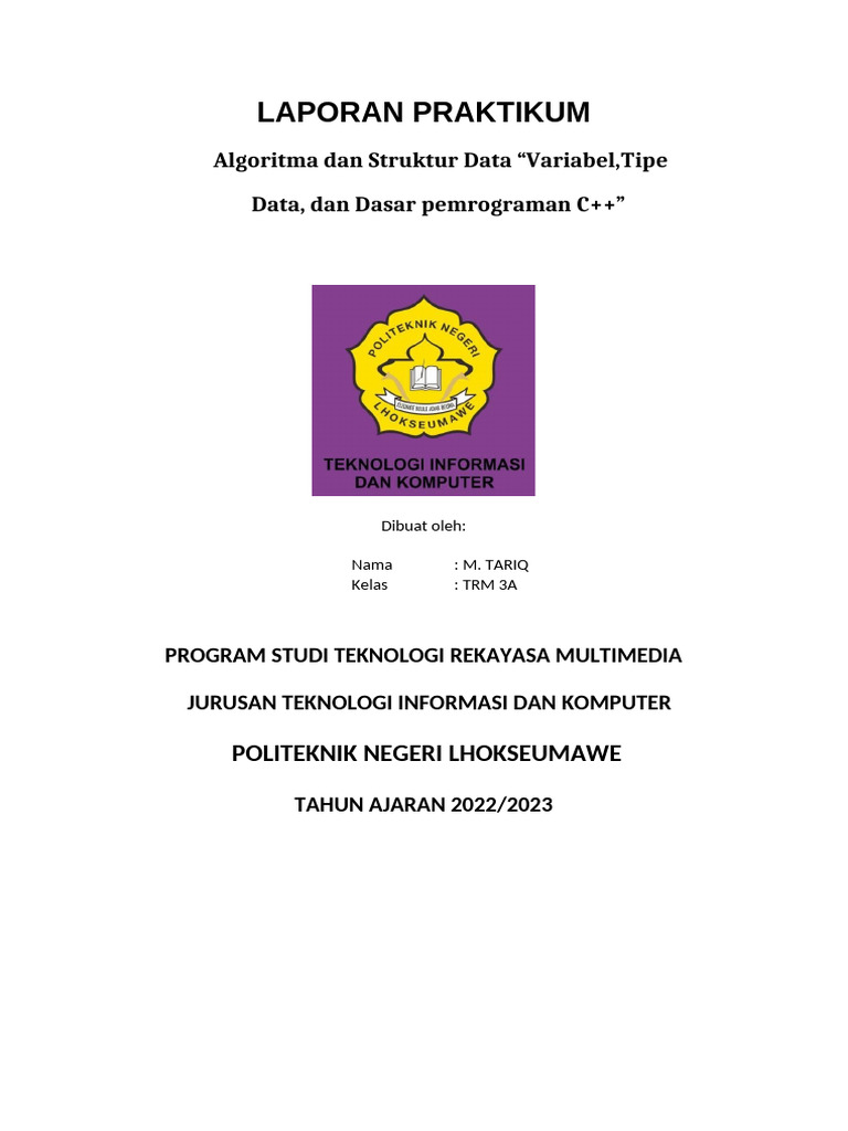 LAPORAN PRAKTIKUM Algoritma Dan Struktur Data | PDF | Komputer