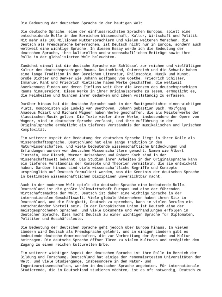 1000 Word German Essay | PDF