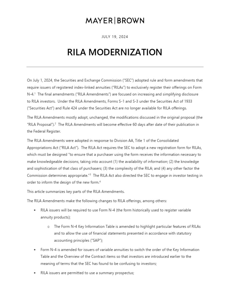 RILA Modernization | PDF