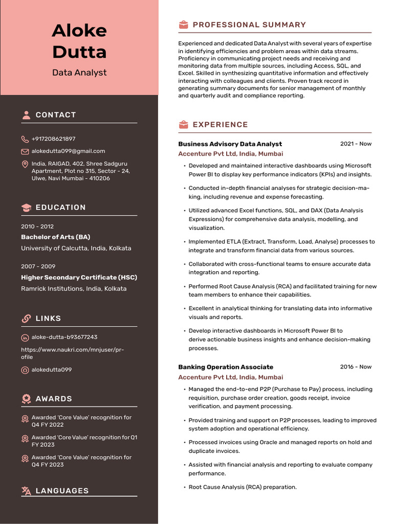 Resume Aloke Dutta | PDF