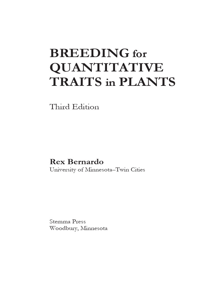 BREEDING For Quantitatibve Traits | PDF