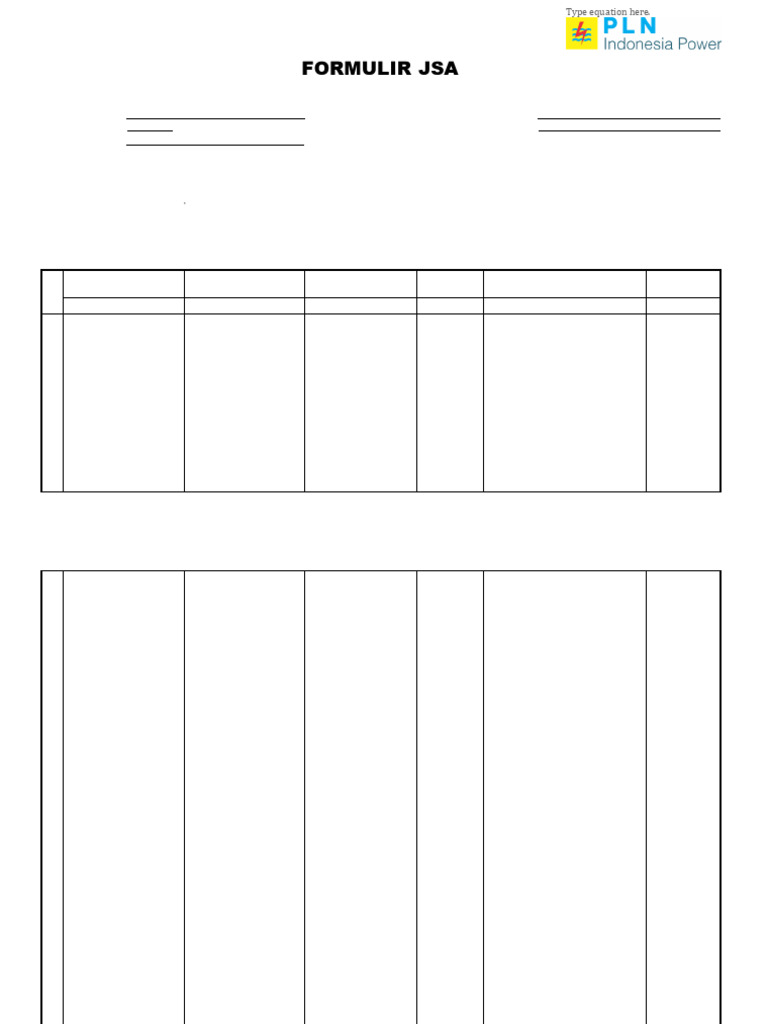 Formulir Jsa | PDF