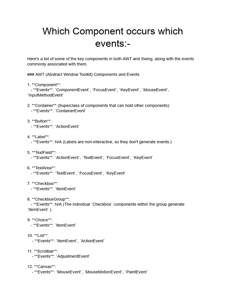 Which Listener and Event | PDF