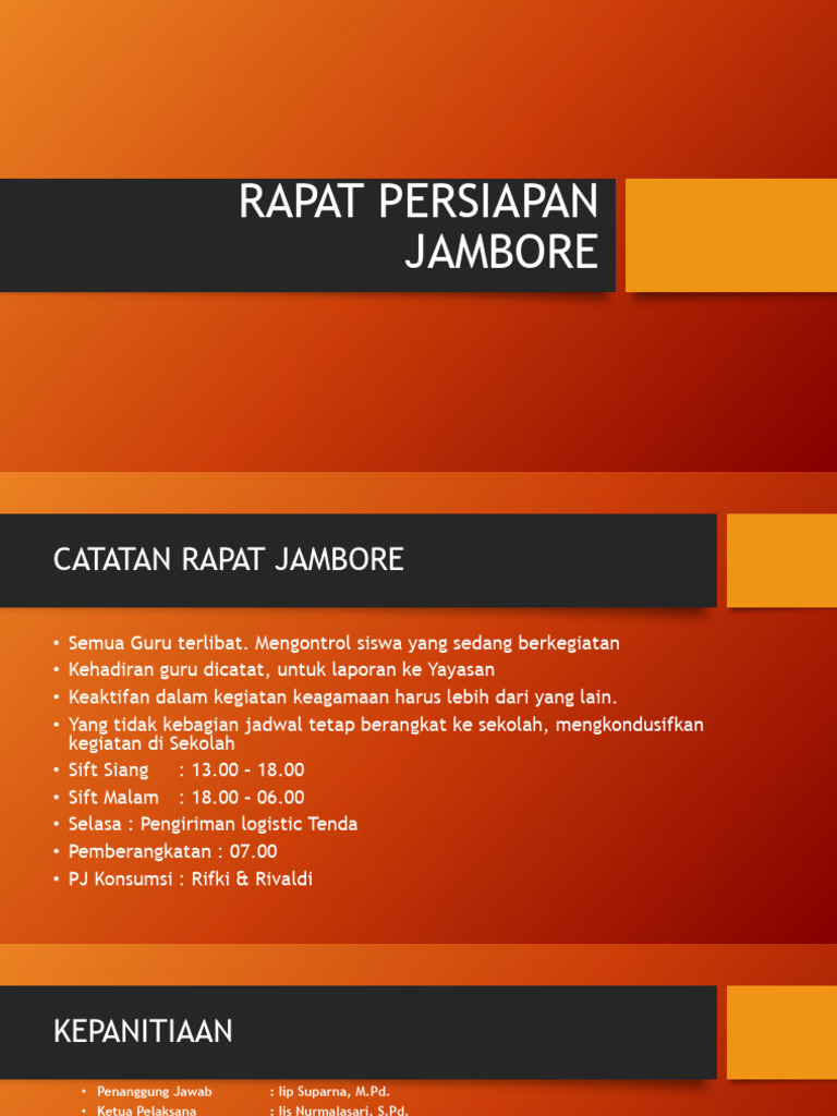 Rapat Persiapan Jambore 2024 | PDF