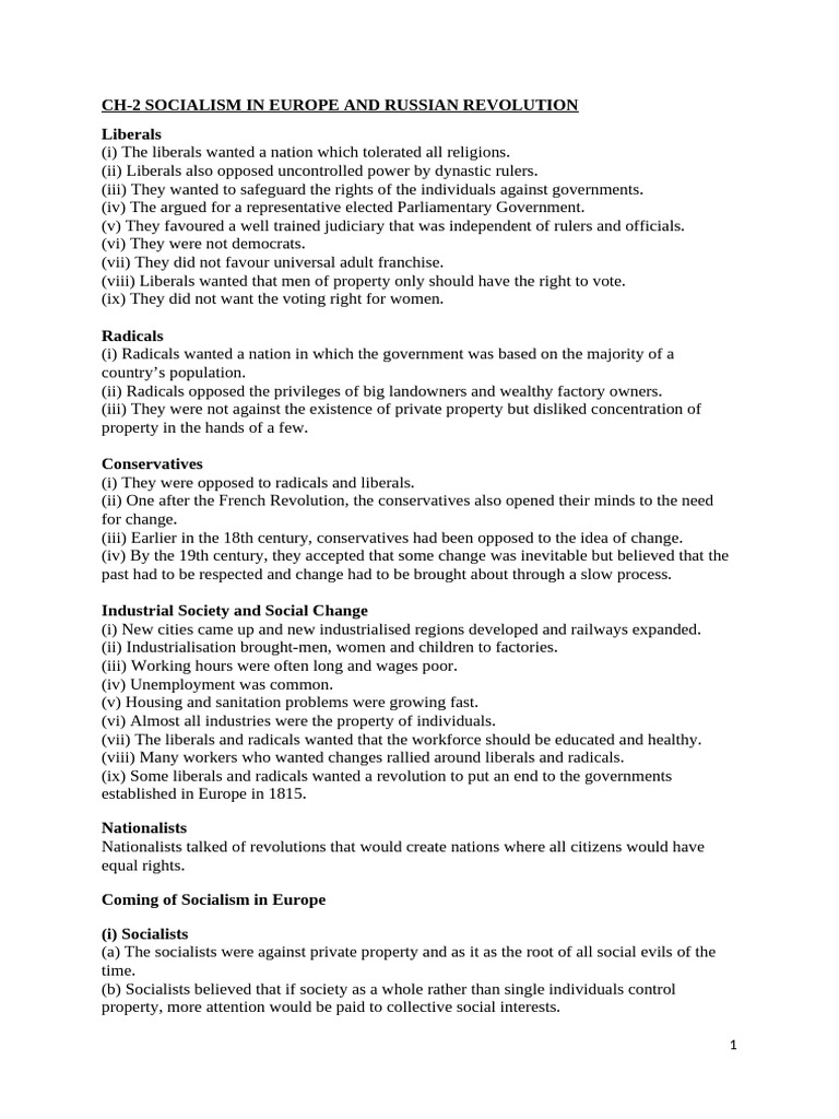 Socialism NOTES | PDF