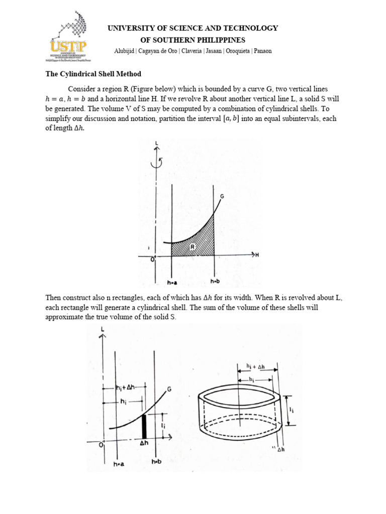 The Cylindrical Shell Method Official Pdf