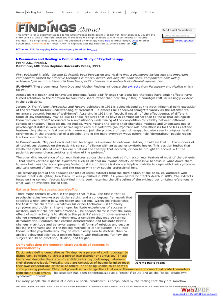 Frank JD 1 Findings | PDF