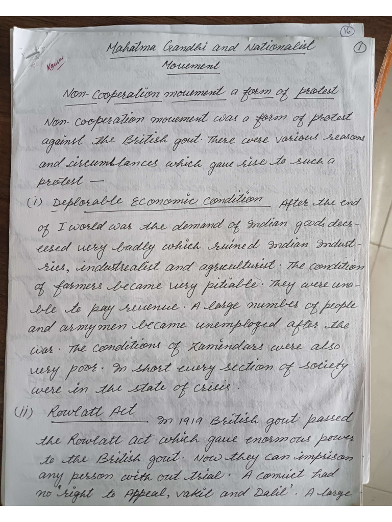 History Notes Mahatma Gandhi | PDF
