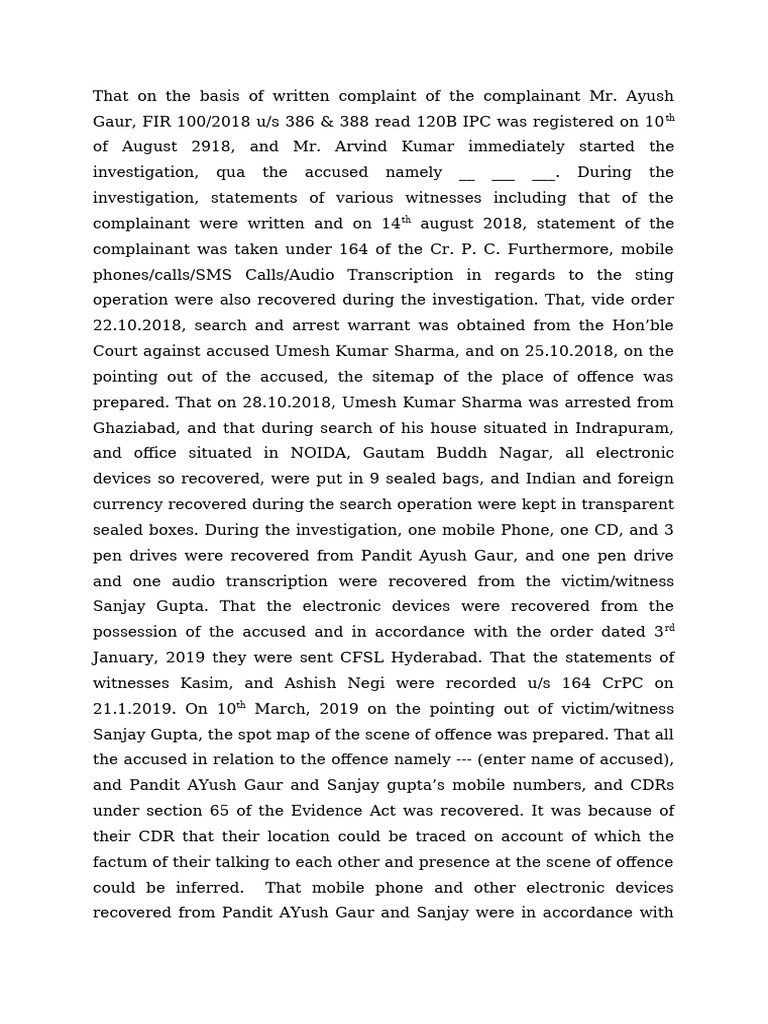 Charge Sheet Translated | PDF