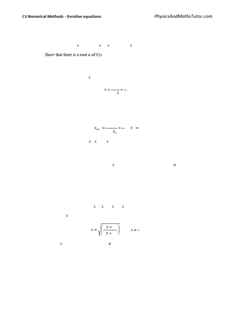 C3 Numerical Methods - Iterative Equations | PDF | Numerical Analysis ... C3 Numerical Methods - Iterative Equations | PDF | Numerical Analysis ...