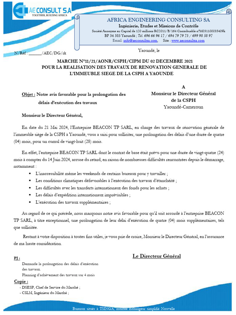 Avis Favorable MDC Prolongation Des Delais Beacon TP | PDF