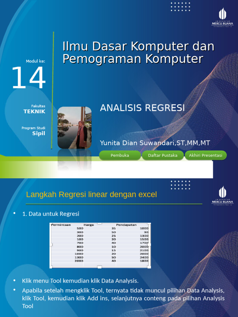 Modul 14 ANALISIS REGRESI | PDF