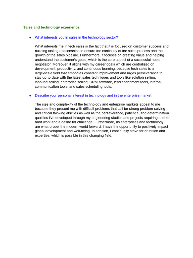 Written Interview | PDF