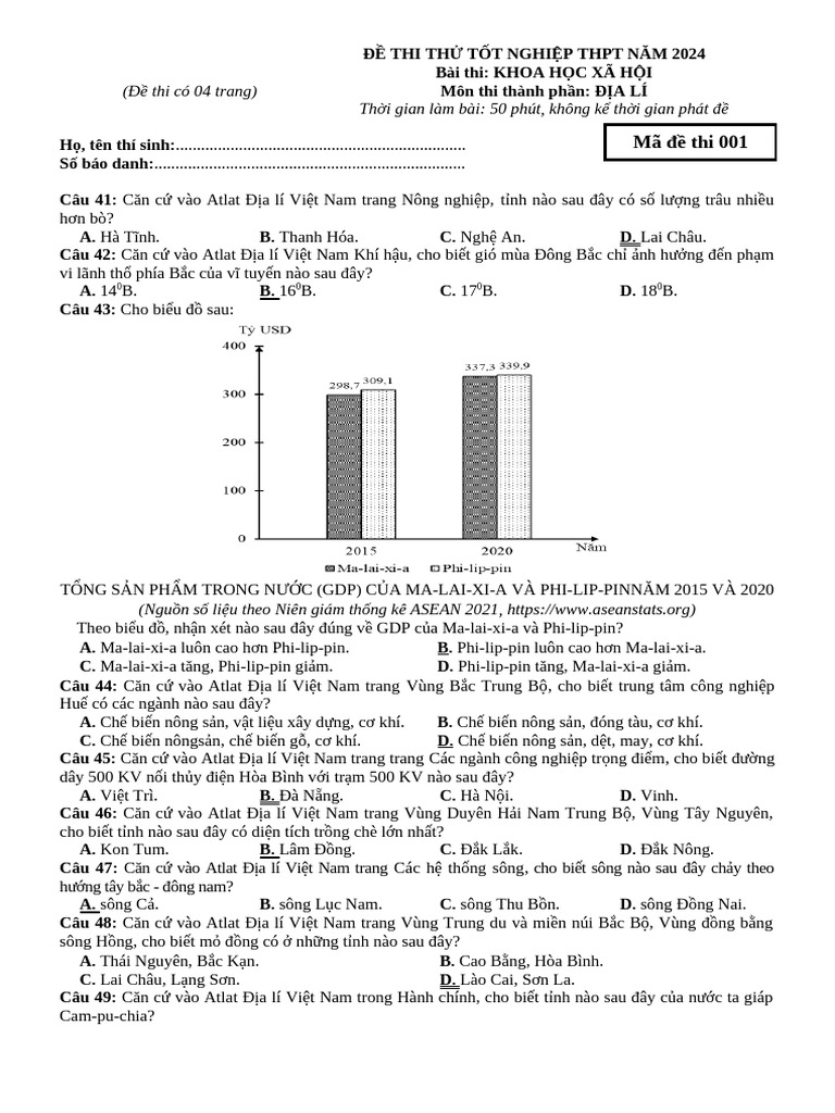 De So 01 Dia Ly | PDF