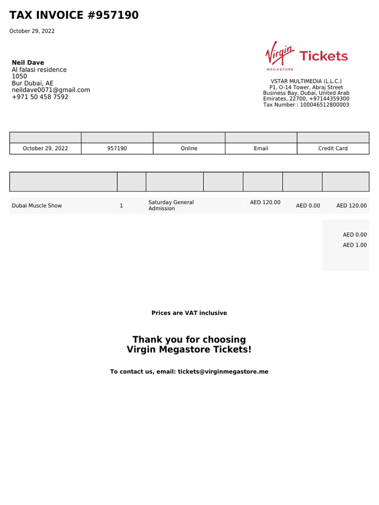 Order 957190 PDF Tickets and Invoice | PDF