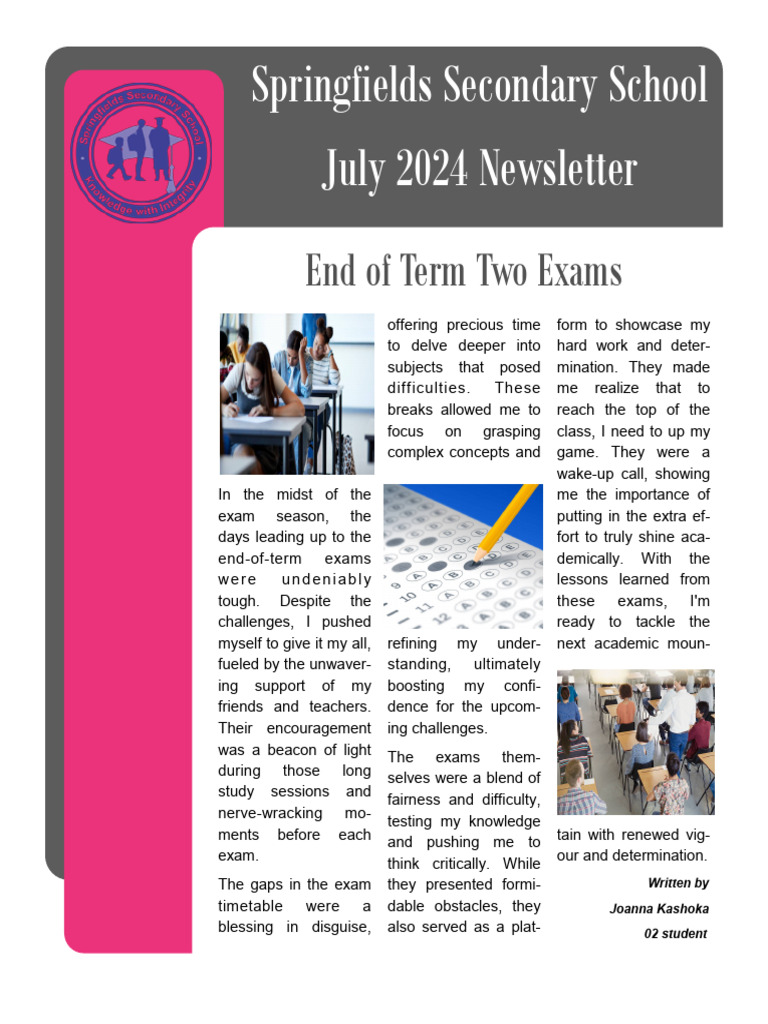Springfields Secondary - Newsletter - July 2024-1 - 240809 - 152224 | PDF
