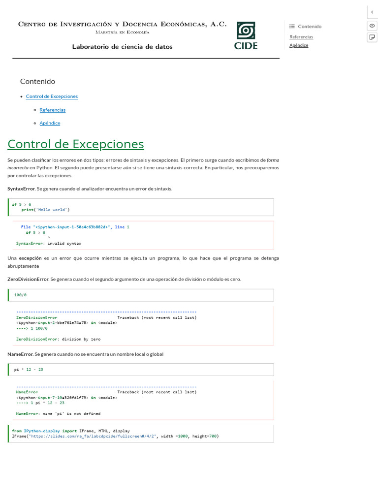 Control de Excepciones - Introducción A La Ciencia de Datos | PDF