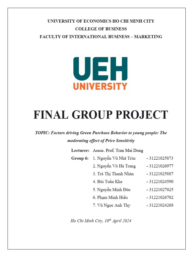 Group 6 Final Group Project | PDF | Behavior | Methodology