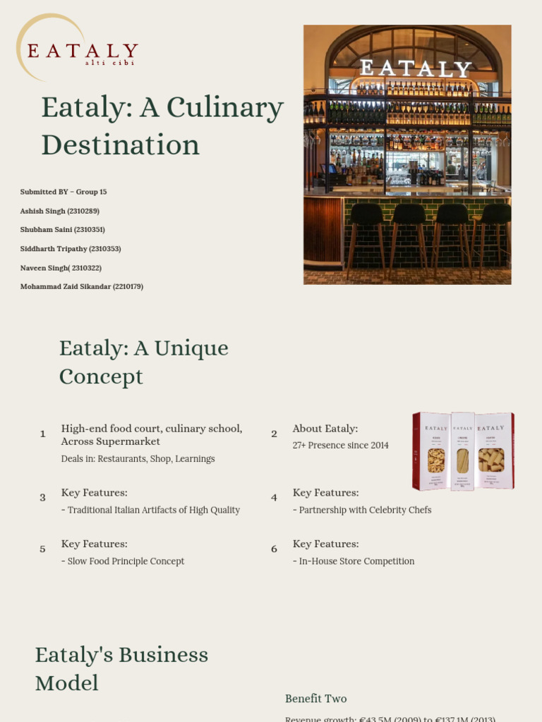 Eataly A Culinary Destination | PDF