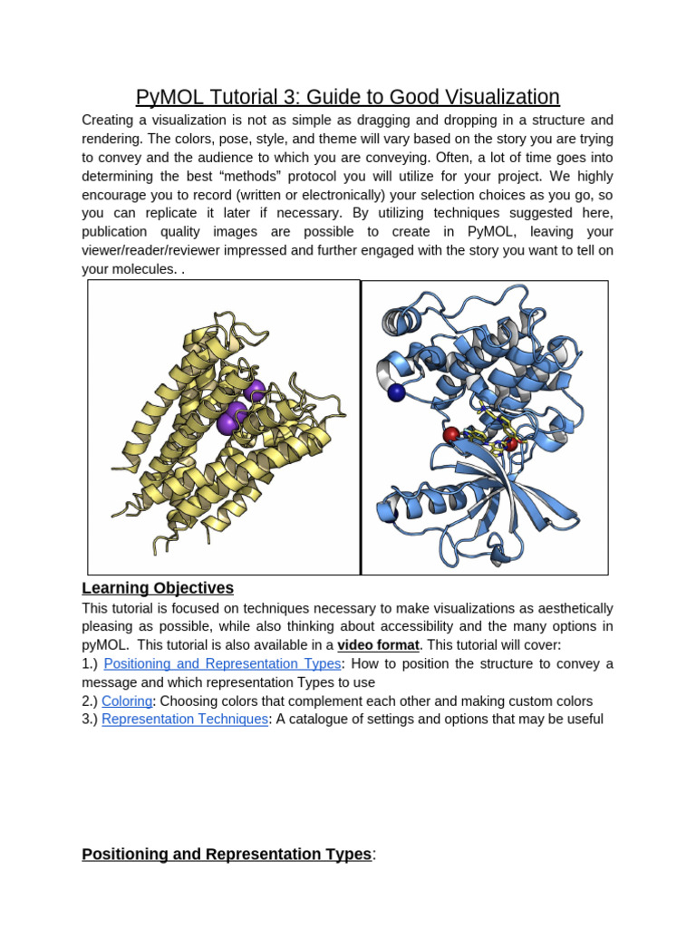 Molecular Modeling Using PyMOL - 3 Guide To Good Visualization | PDF