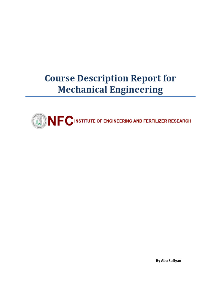 Course Description Report For Mechanical Engineering | PDF | Geometry ...