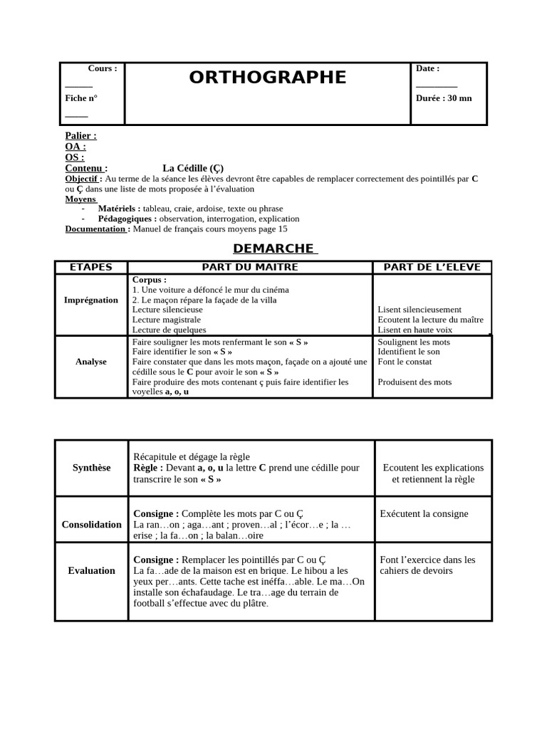 Ortho D'usage CM2 | PDF