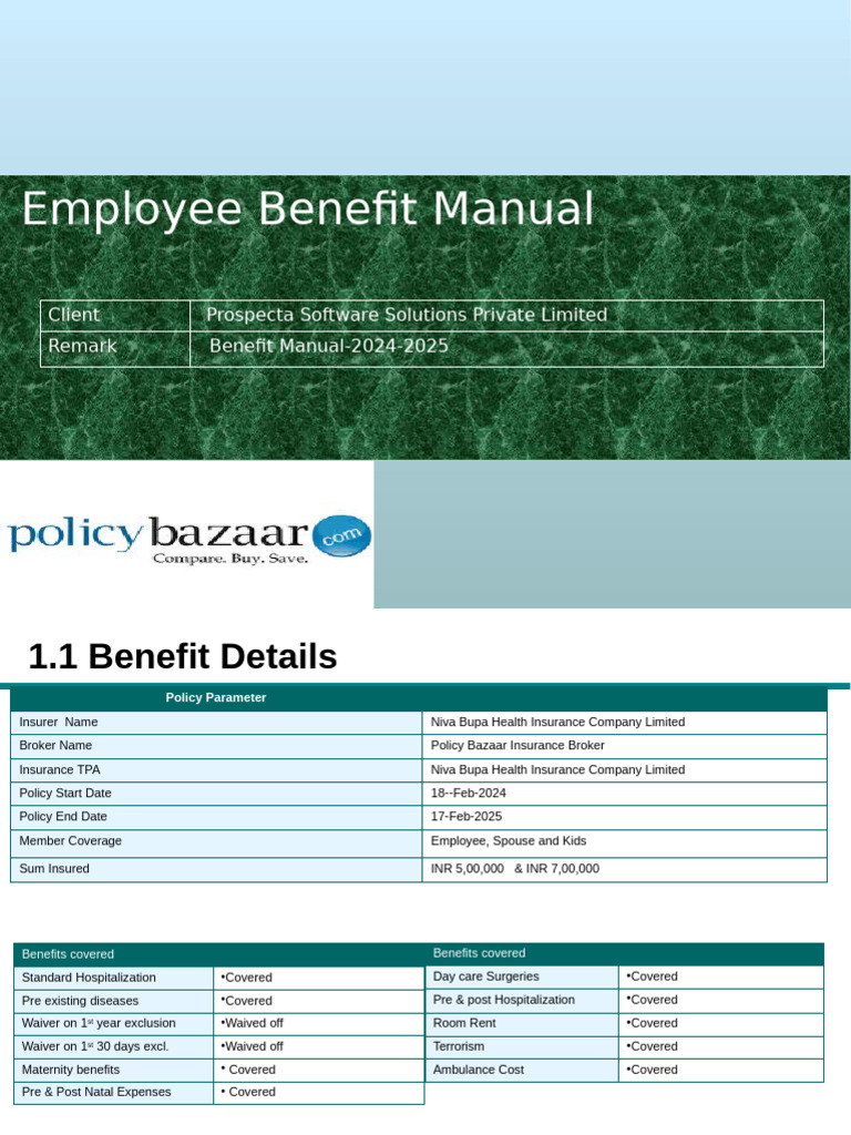 Benefit Manual | PDF