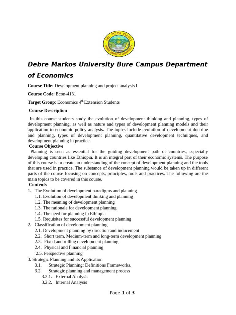 Course outline | PDF