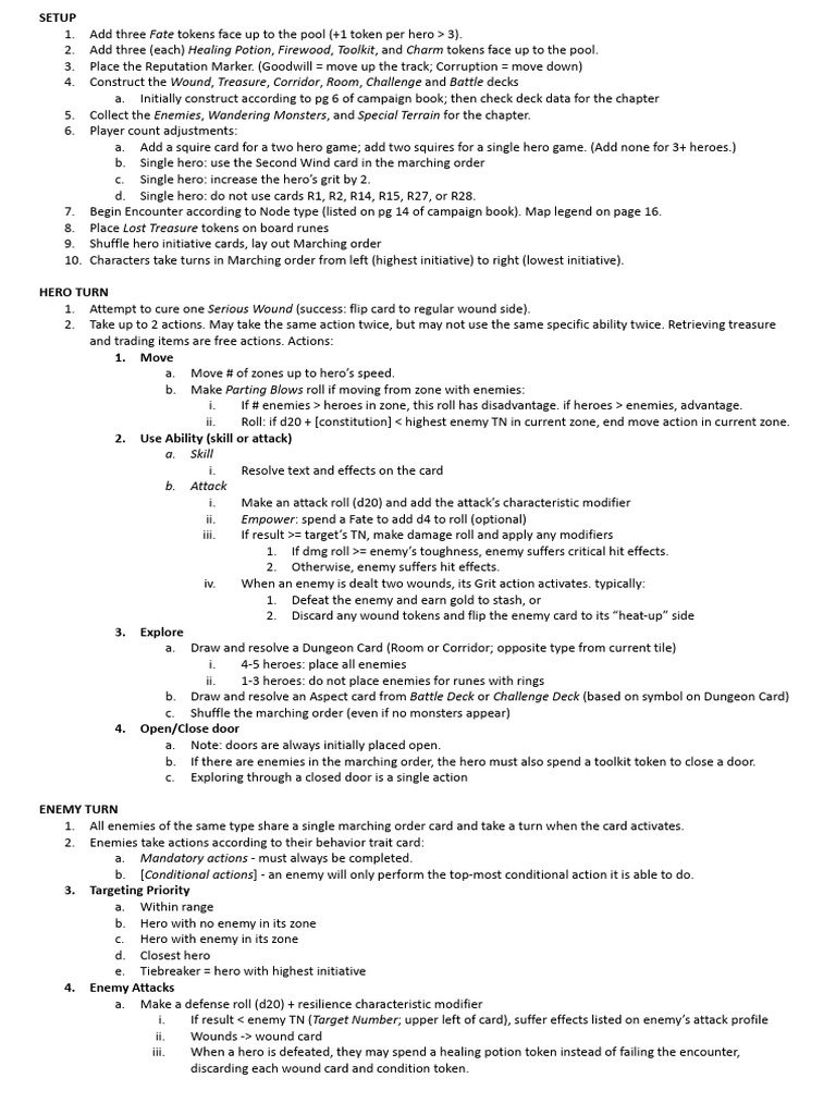 Bardsung Quick Ref | PDF