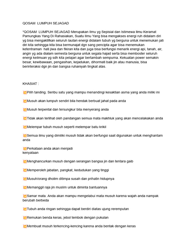 Qosam Lumpuh Sejagad | PDF