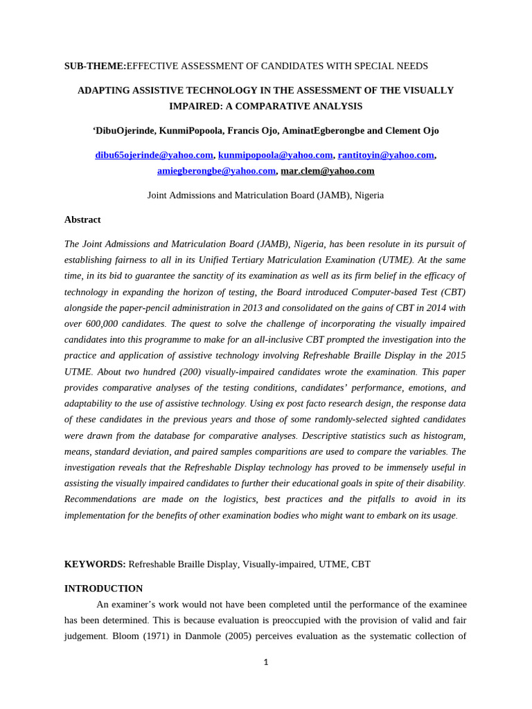 Paper G 7 Adapting Assistive Technology in The Assessment of The ...