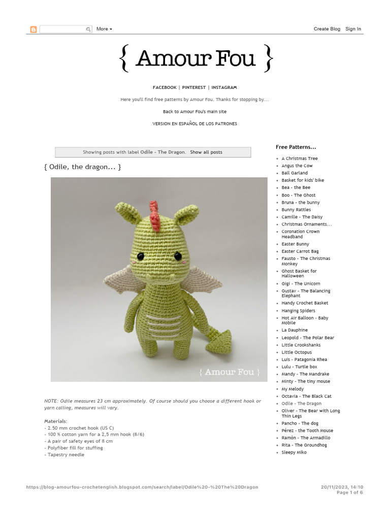 Odile - The Dragon by Amour Fou | PDF