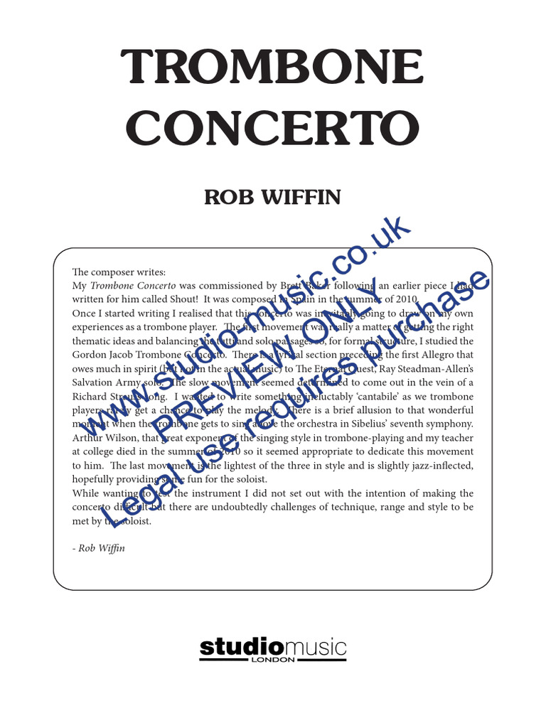 M050088196 Rob Wiffin Brass Band Trombone Concerto | PDF