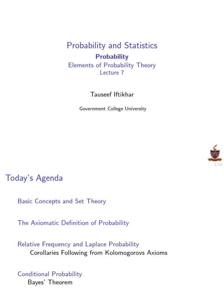 7-Elements of Probability Theory | PDF