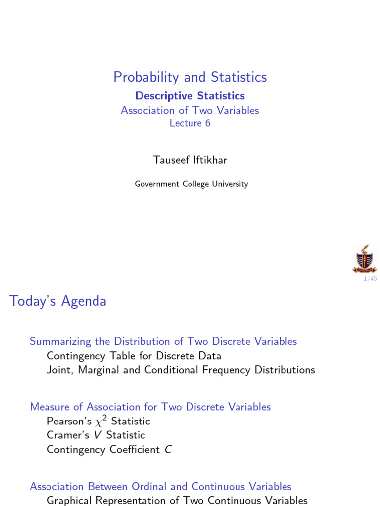 6 Association of Two Variables | PDF
