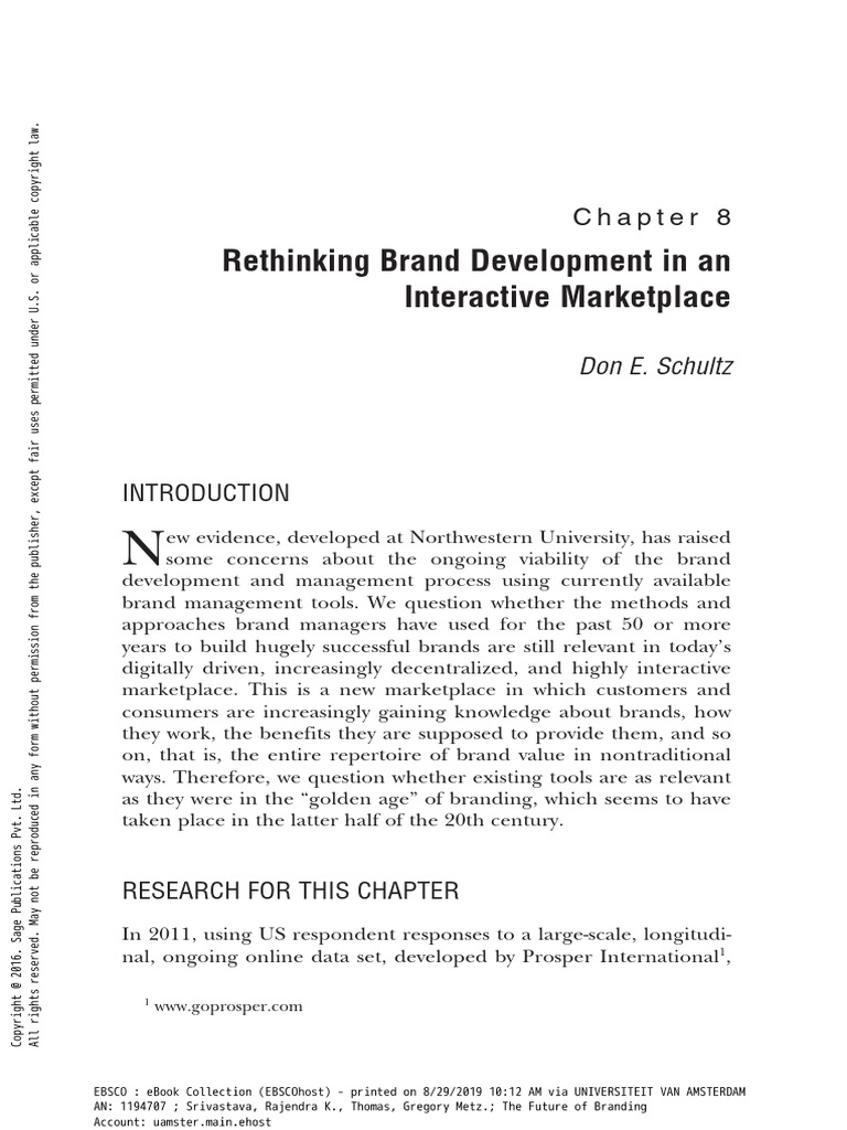 2 Schultz 2016 - Rethinking Brand Development - Ch8 - B | PDF