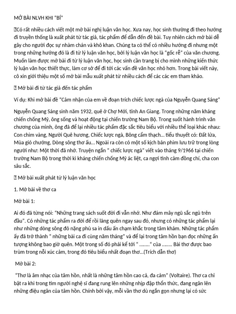 M Bài NLVH Khi Bí | PDF