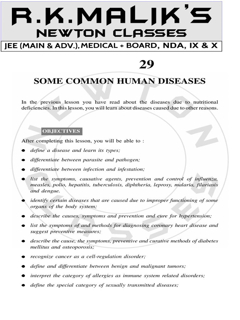 Some Common Human Diseases | PDF